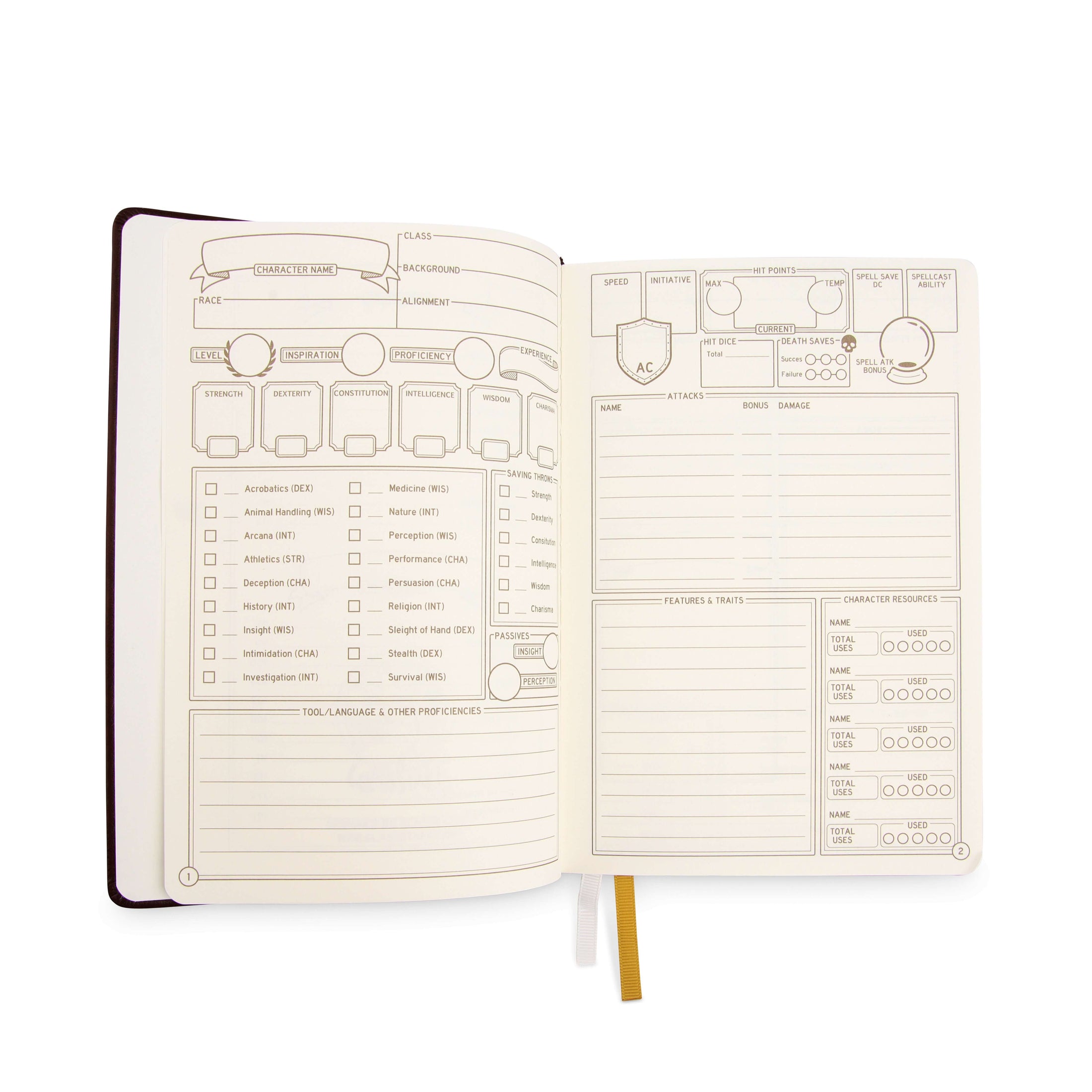 DnD 5e Player Journal - The Ultimate Character Sheet