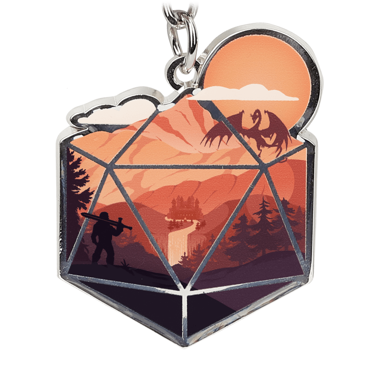 D20 Hero Keychain – Artistic DnD Gift