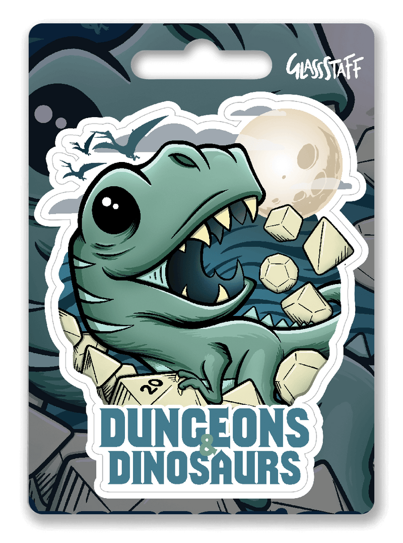 Dungeons & Dinosaurs Sticker - Cute TTRPG Decor!