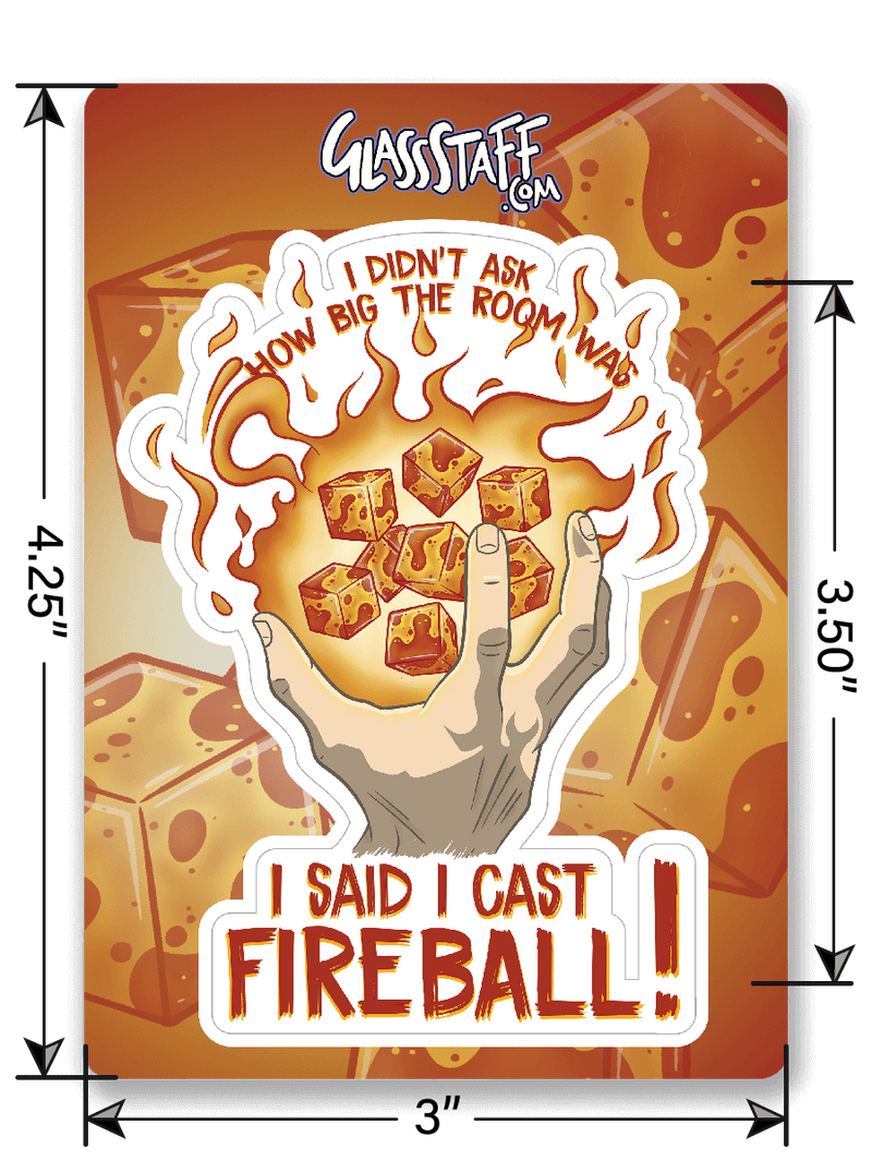 I Cast Fireball Sticker - Wizard's Best Friend!