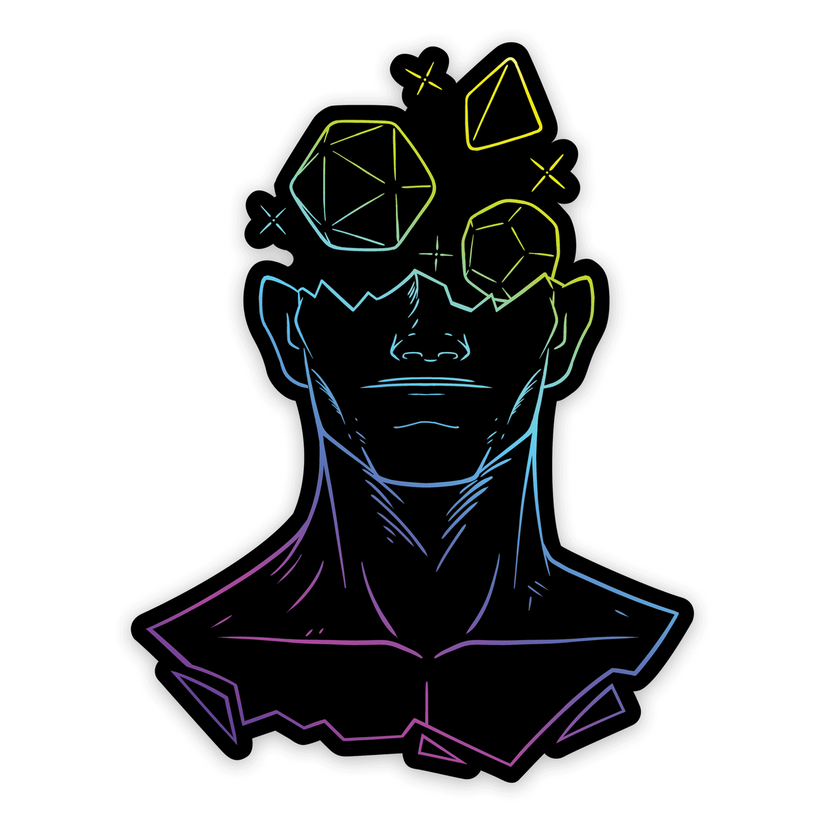 Holographic Head in the Game Sticker