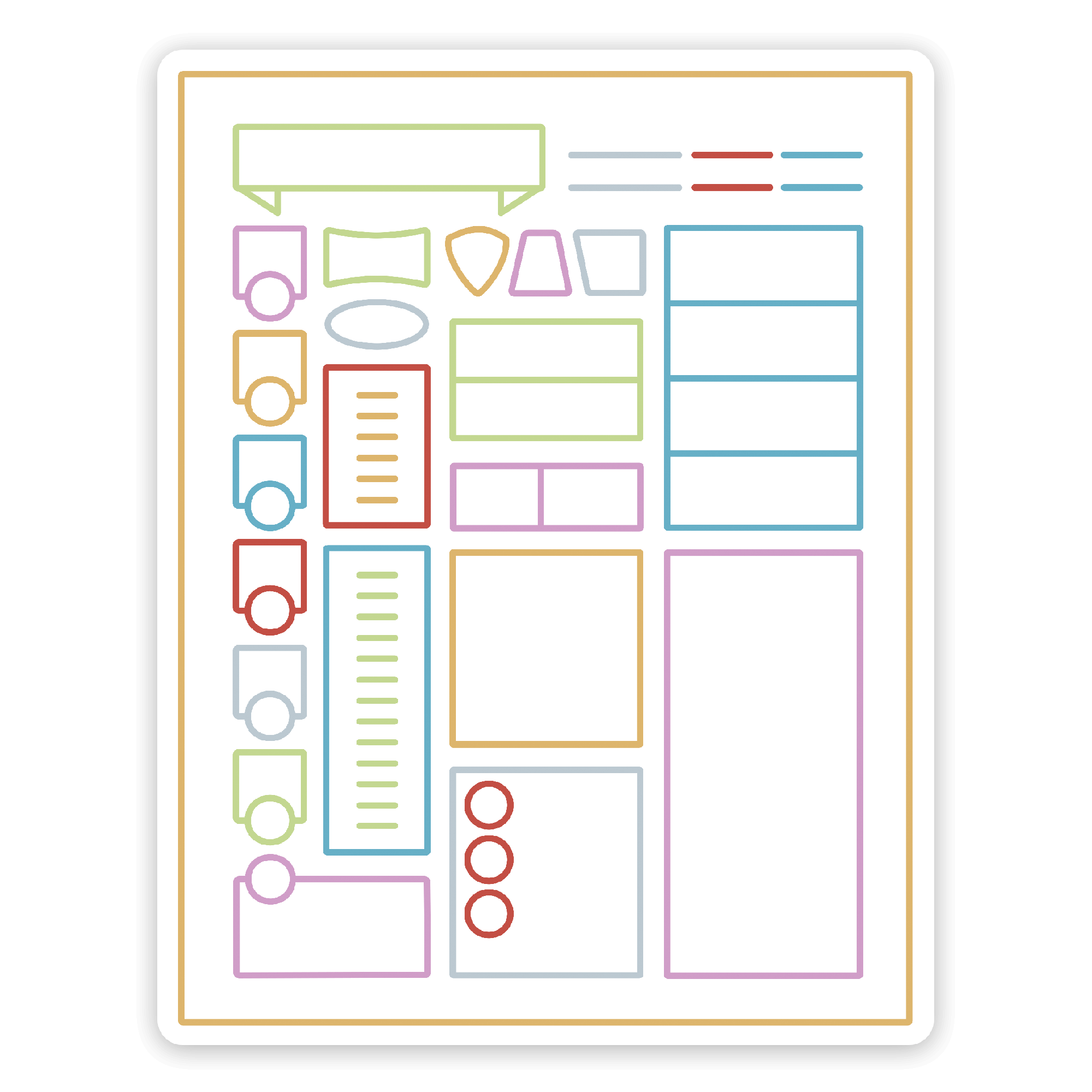 Minimal Character Sheet Sticker