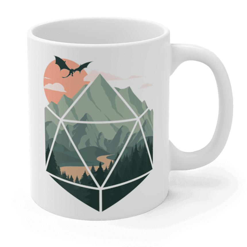 Epic d20 Scene Mug – Power Up Your DnD Game!