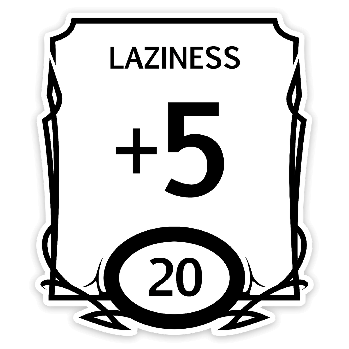 Stat Block Laziness Sticker - D&D Vinyl, waterproof Sticker