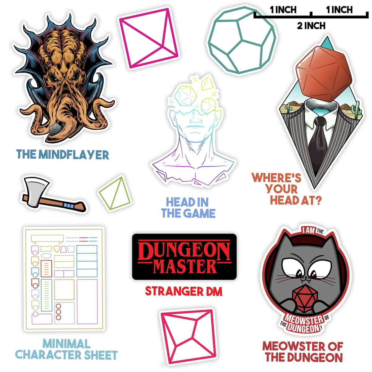 Glassstaff StickerBomb Pack - 40+ Vinyl D&D TTRPG stickers