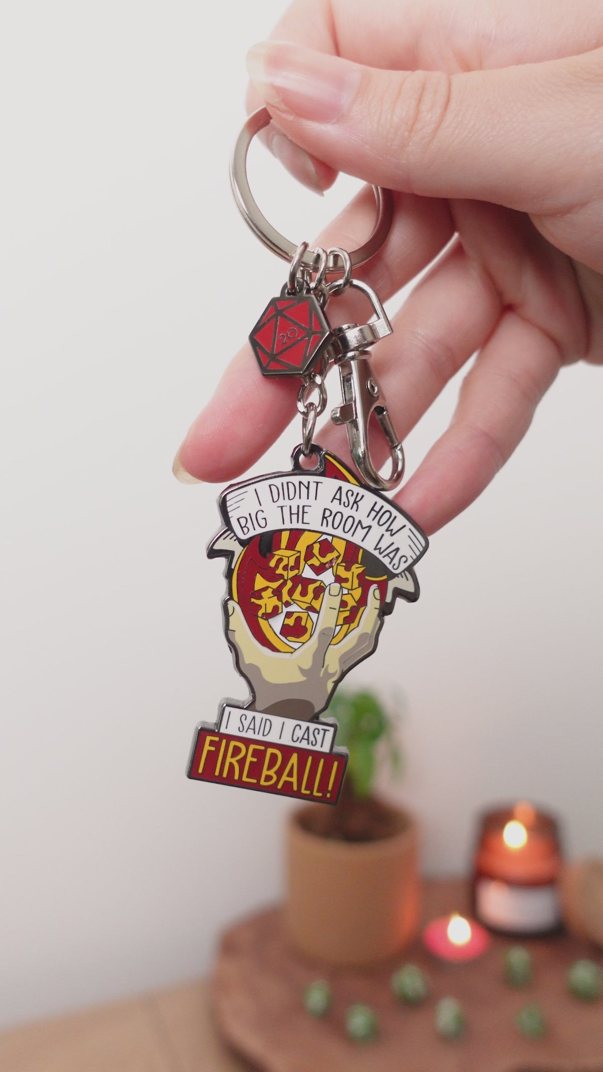 'I Cast Fireball' Keychain – Spellcaster's Must-Have