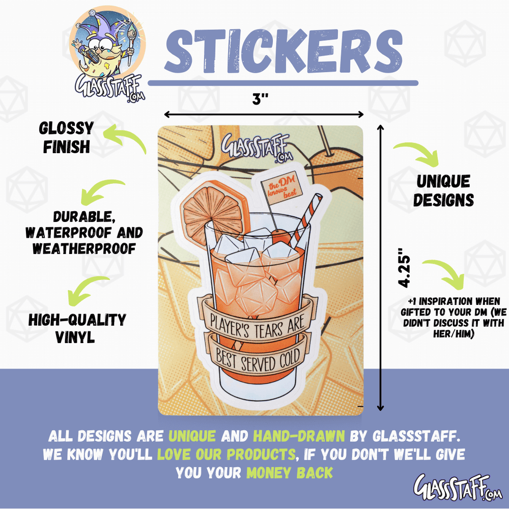 Player's Tears Sticker - D&D Vinyl, waterproof Sticker